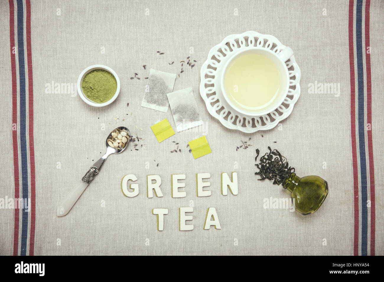Green tea letter hi-res stock photography and images - Alamy
