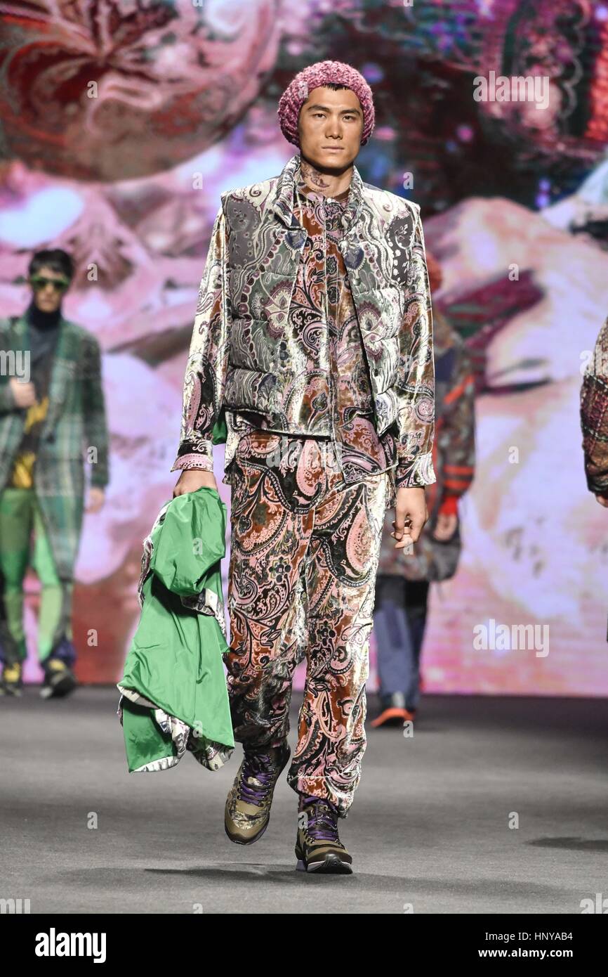 Milan Fashion Week Men's - ETRO - Catwalk Featuring: Model Where: Milan ...