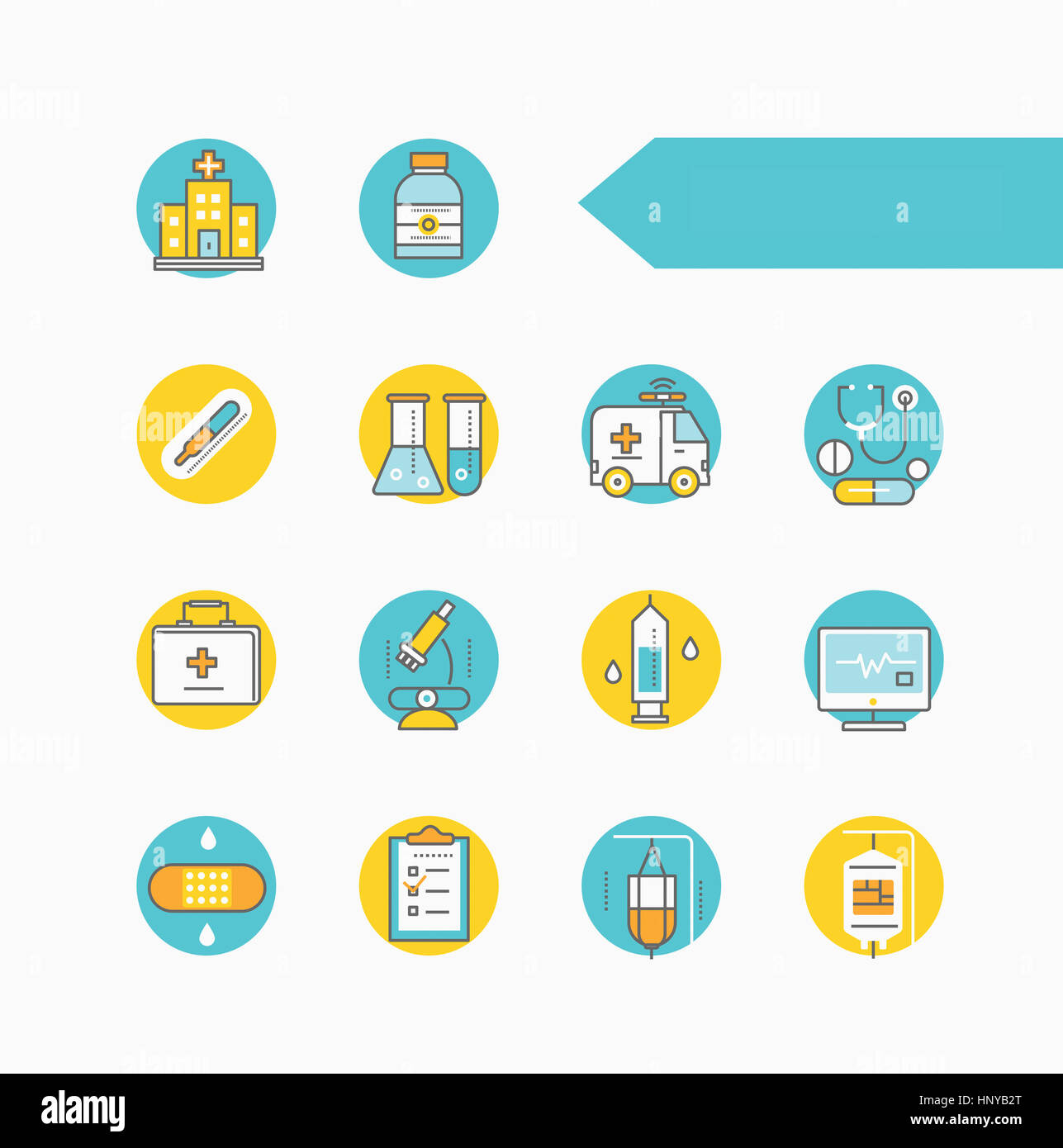 Various icons related to hospital Stock Photo - Alamy