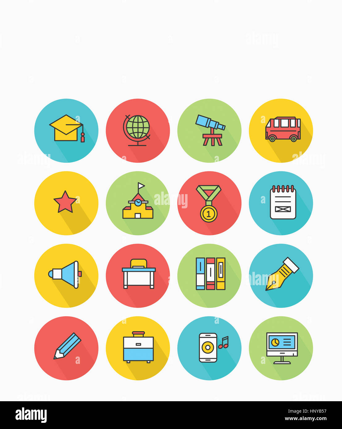 Icons related music Cut Out Stock Images & Pictures - Alamy