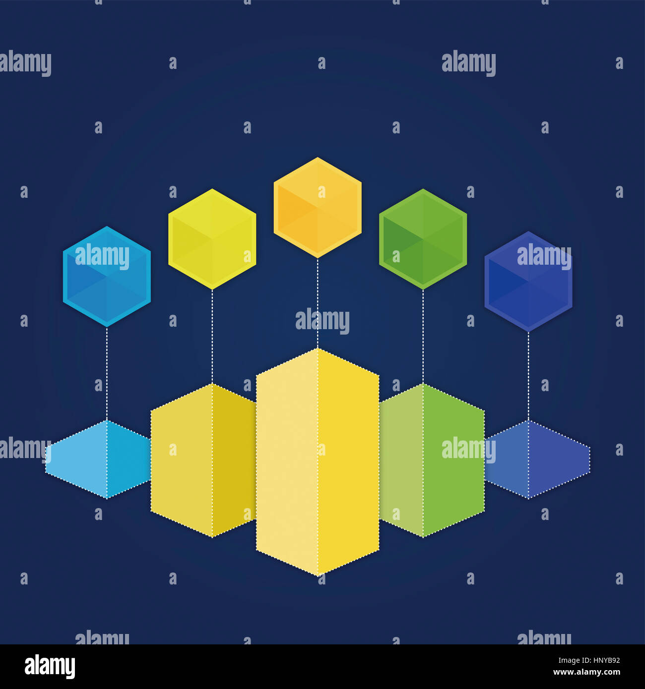 Infographic bar graphs and cubes Stock Photo - Alamy
