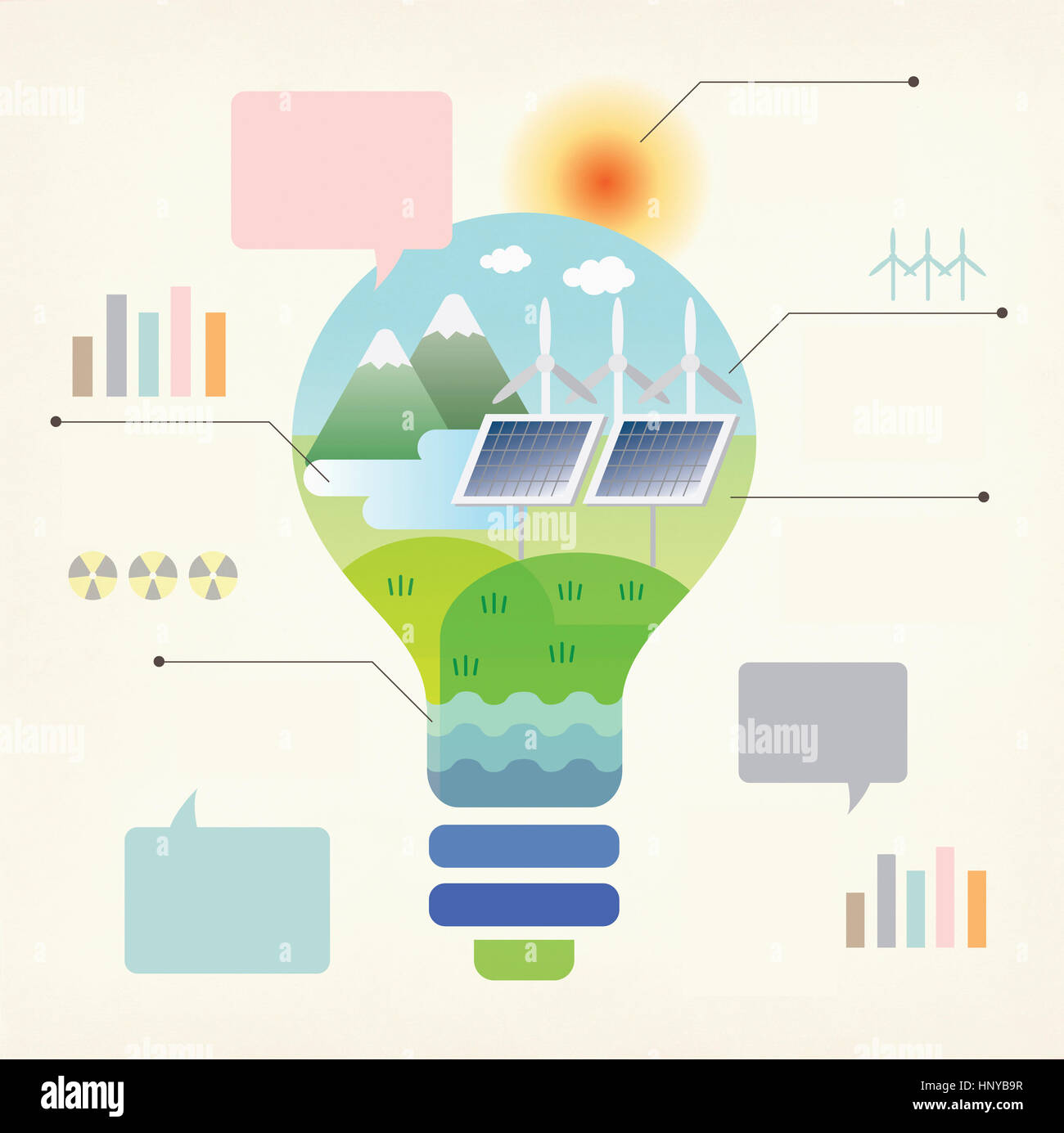 Illustration representing ecological alternative energy Stock Photo - Alamy