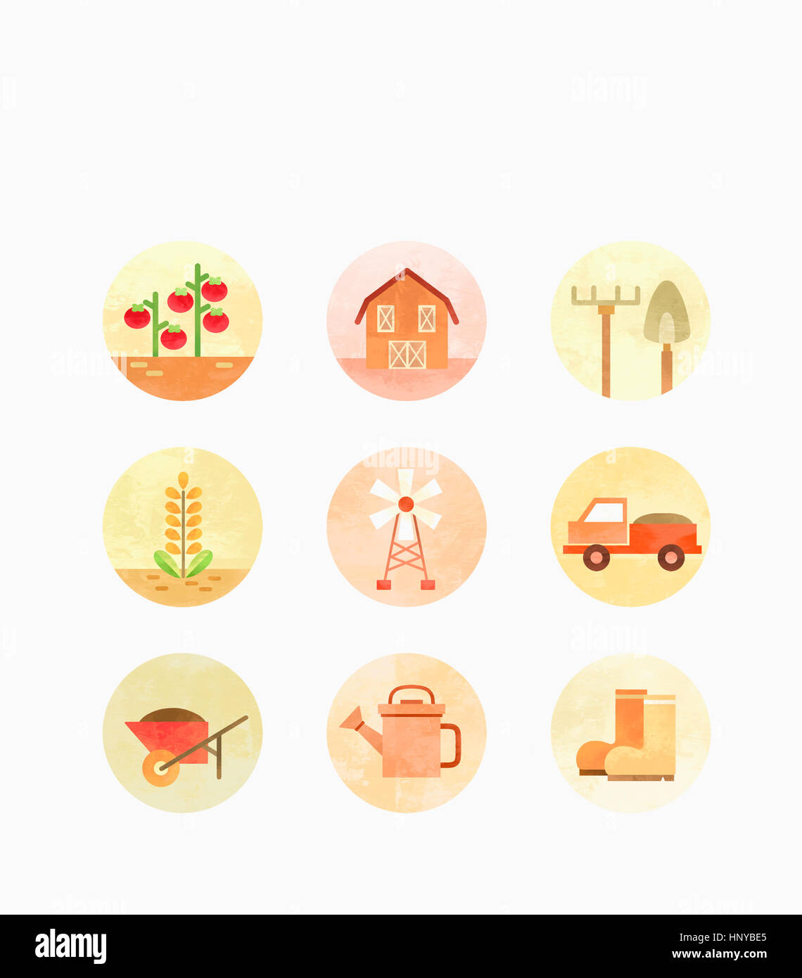 Icons related to farming Stock Photo - Alamy