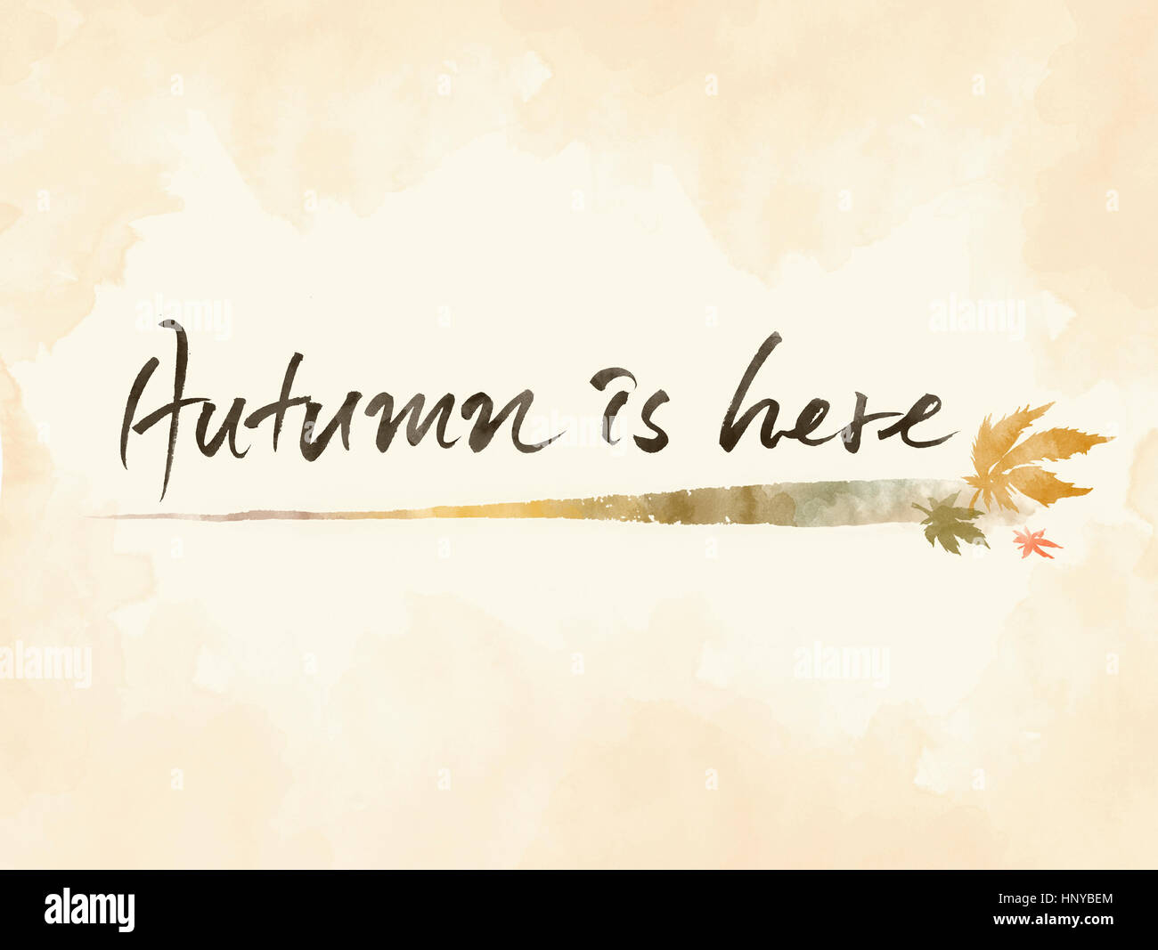 Calligraphic English message for AUTUMN Stock Photo - Alamy
