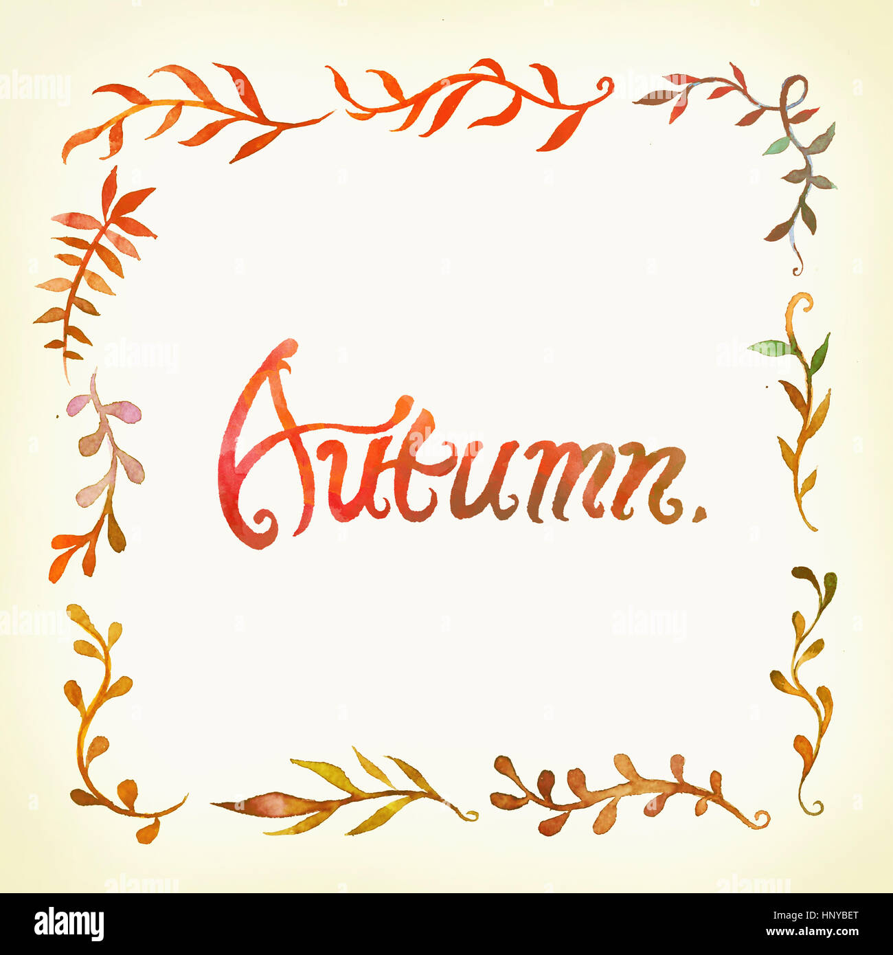 Calligraphic English letters for AUTUMN Stock Photo - Alamy