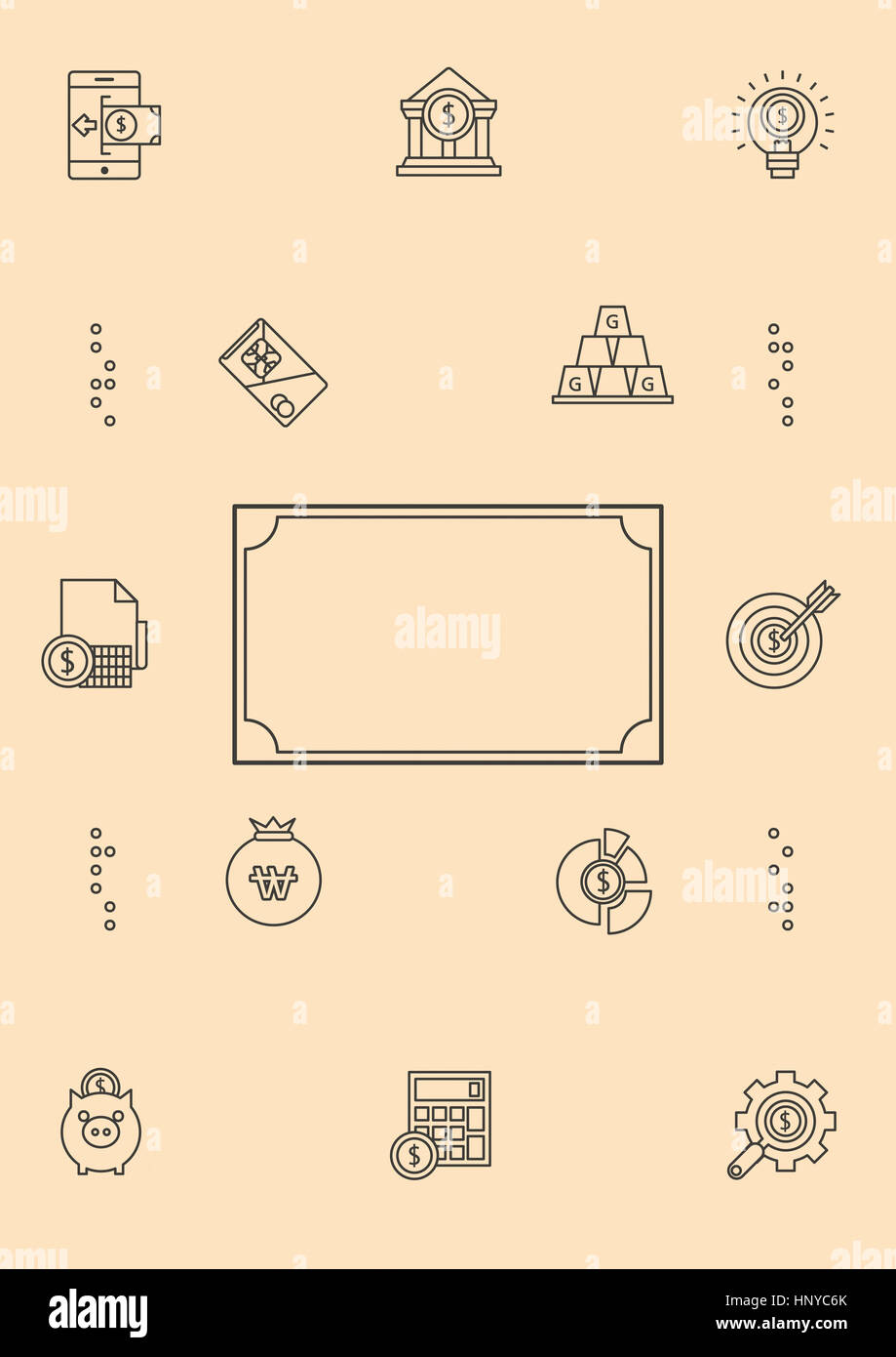 Economy related icons line hi-res stock photography and images - Alamy