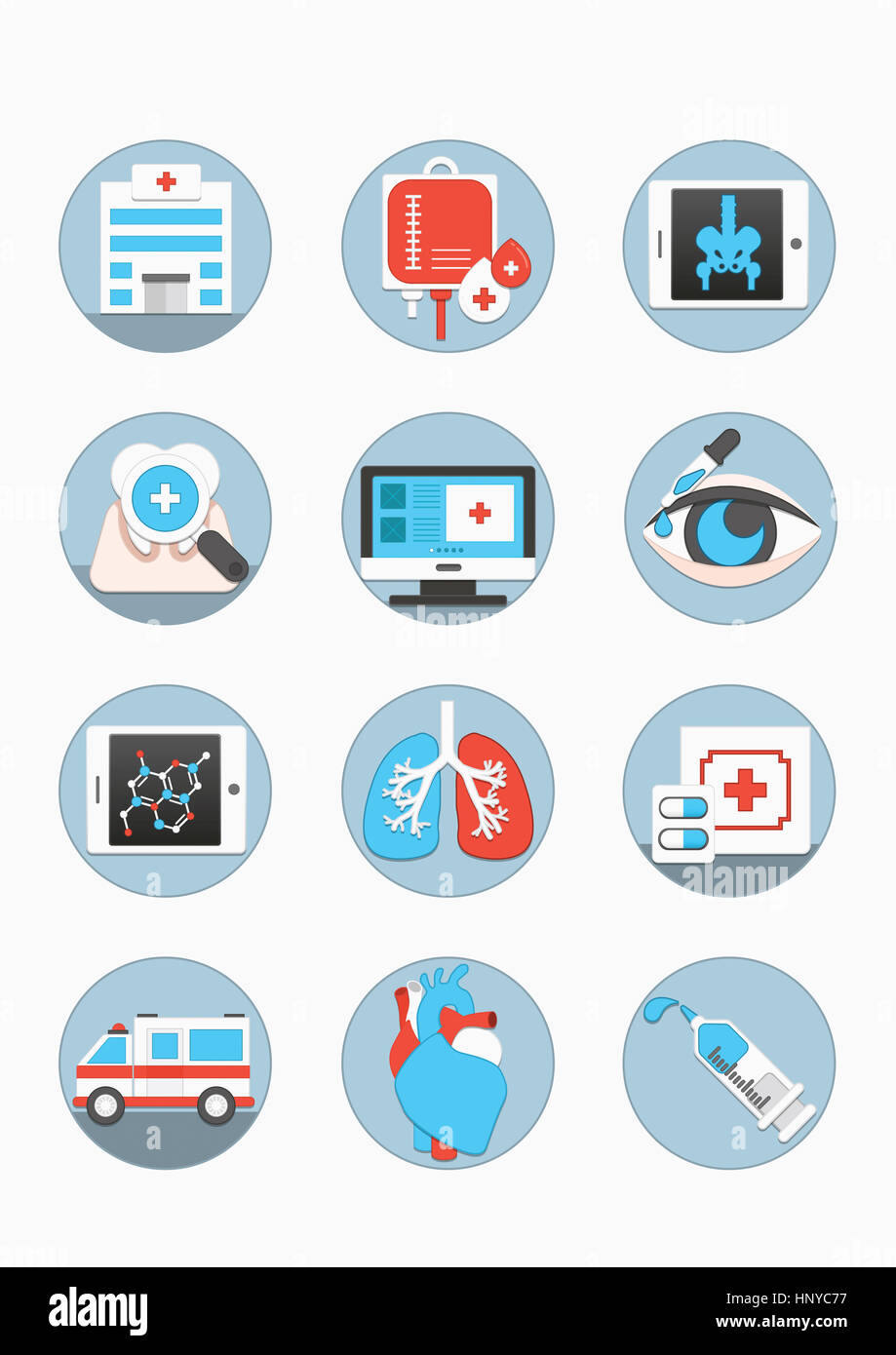 Various icons related to hospital Stock Photo - Alamy