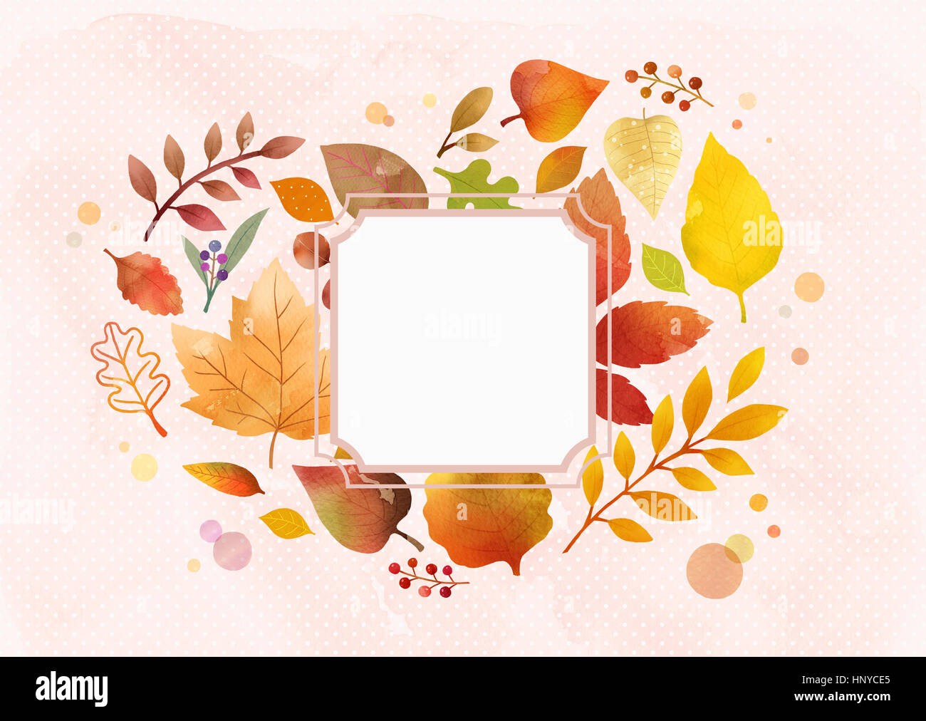 Frame with autumn leaves Stock Photo - Alamy