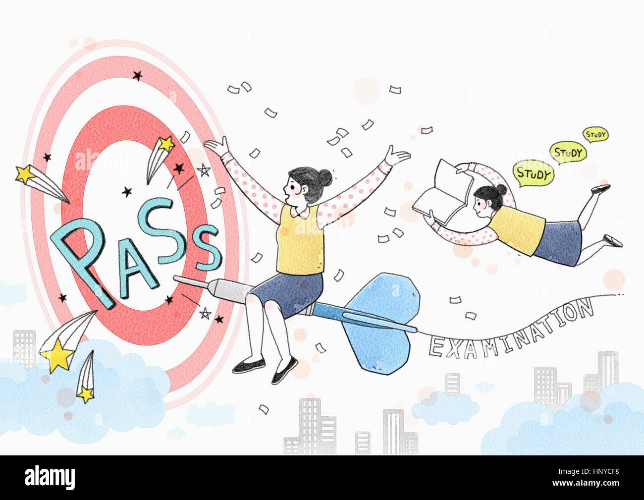 Smiling successful test-taker Stock Photo - Alamy