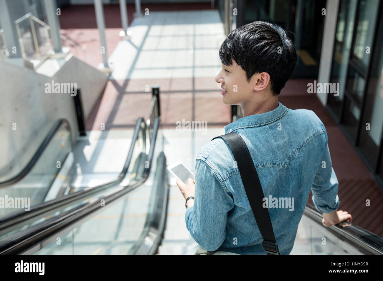 Male side view smile hi-res stock photography and images - Alamy