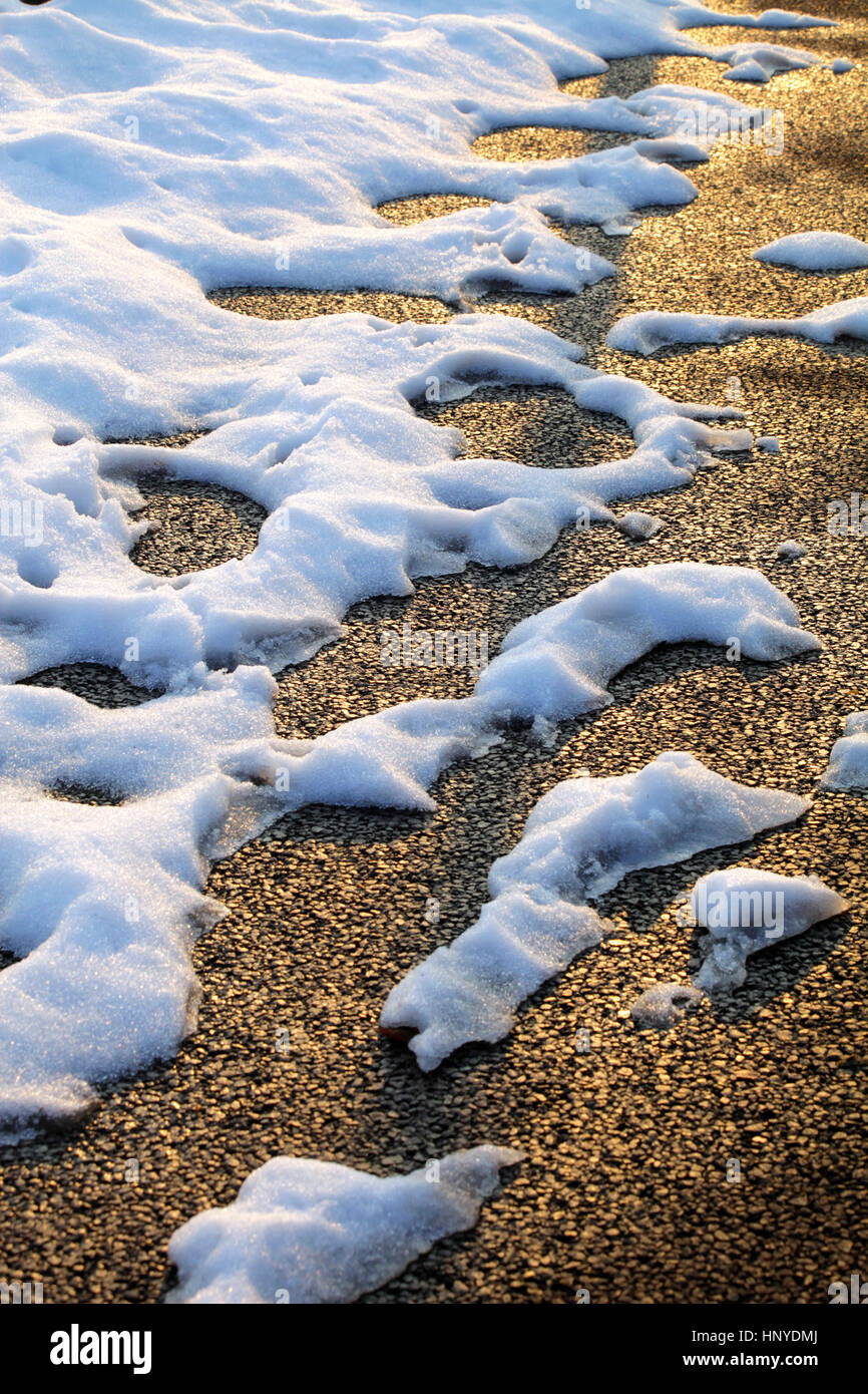 Fallen Snow Pattern at a Park in Hachioji city Western Tokyo Japan ...