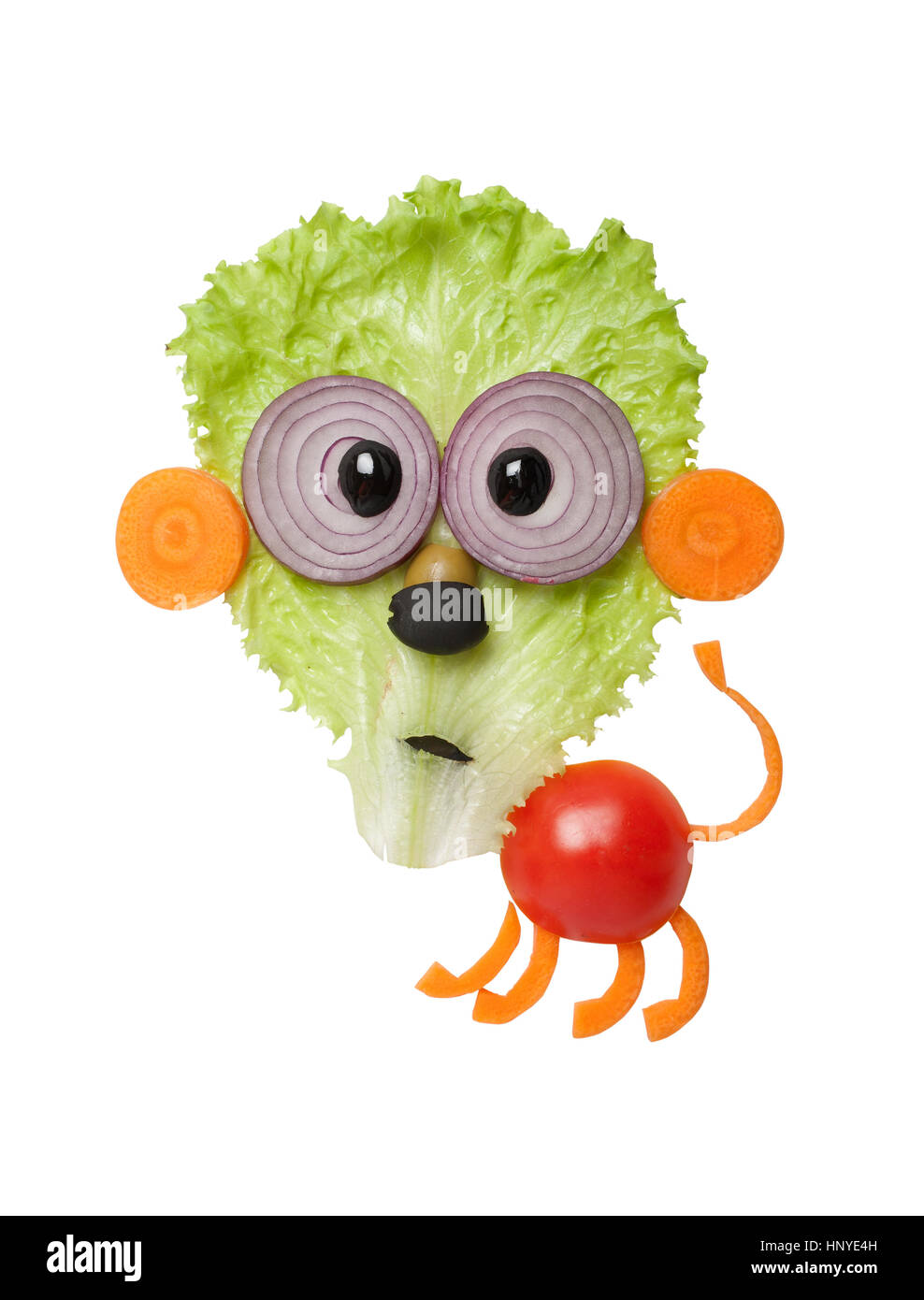 Surprised lion made of vegetables on white background Stock Photo - Alamy