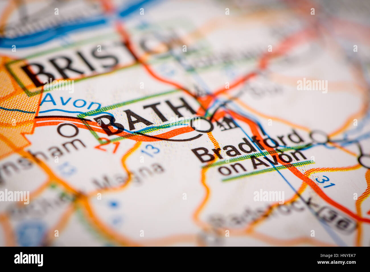 Map Photography: Bath City on a Road Map Stock Photo - Alamy