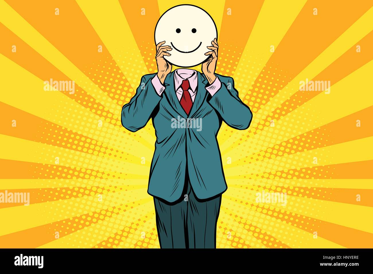 Joy smile. Man smiley Emoji face. Vintage pop art retro comic book ...