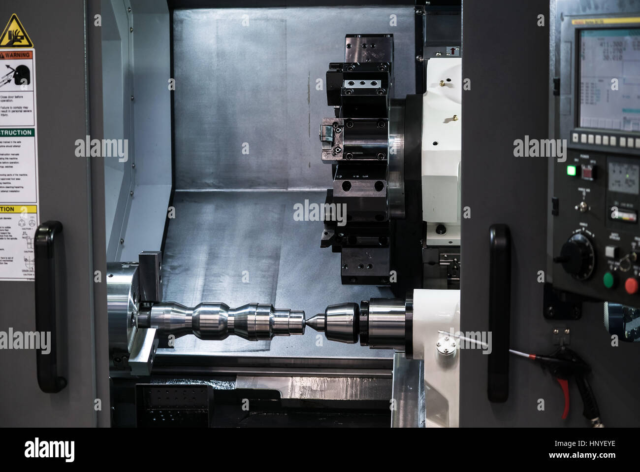 Fast, precise and productive gang type CNC turning center Stock Photo ...