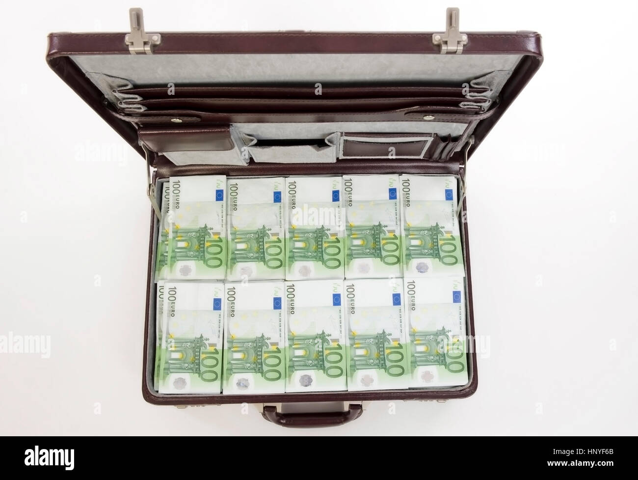 Voller Geldkoffer - full money bag Stock Photo - Alamy