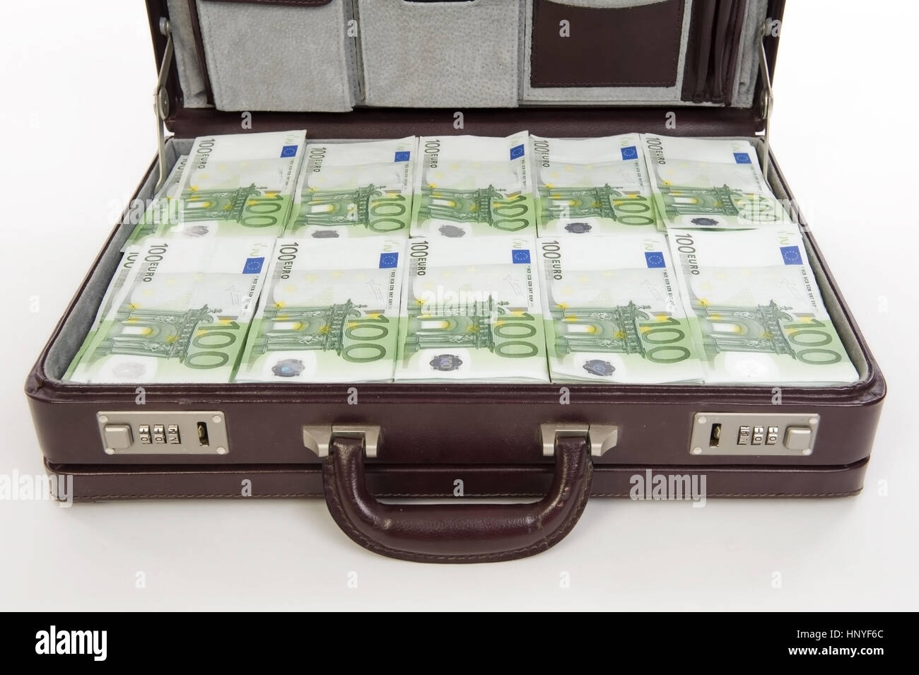 Voller Geldkoffer - full money bag Stock Photo - Alamy