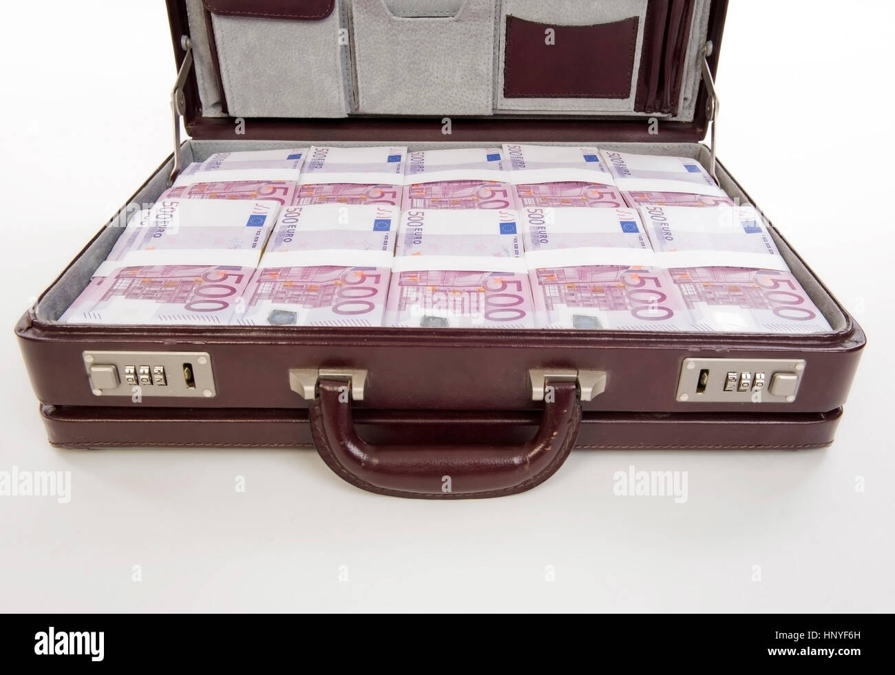 Voller Geldkoffer - full money bag Stock Photo - Alamy