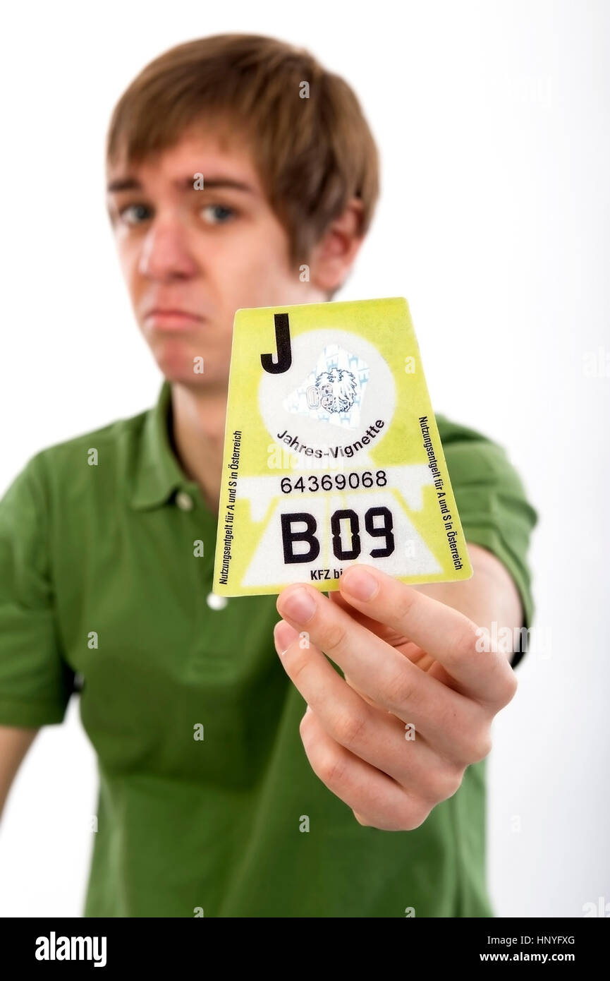 Model release , Junger Mann mit Vignette - young man with Austrian ...