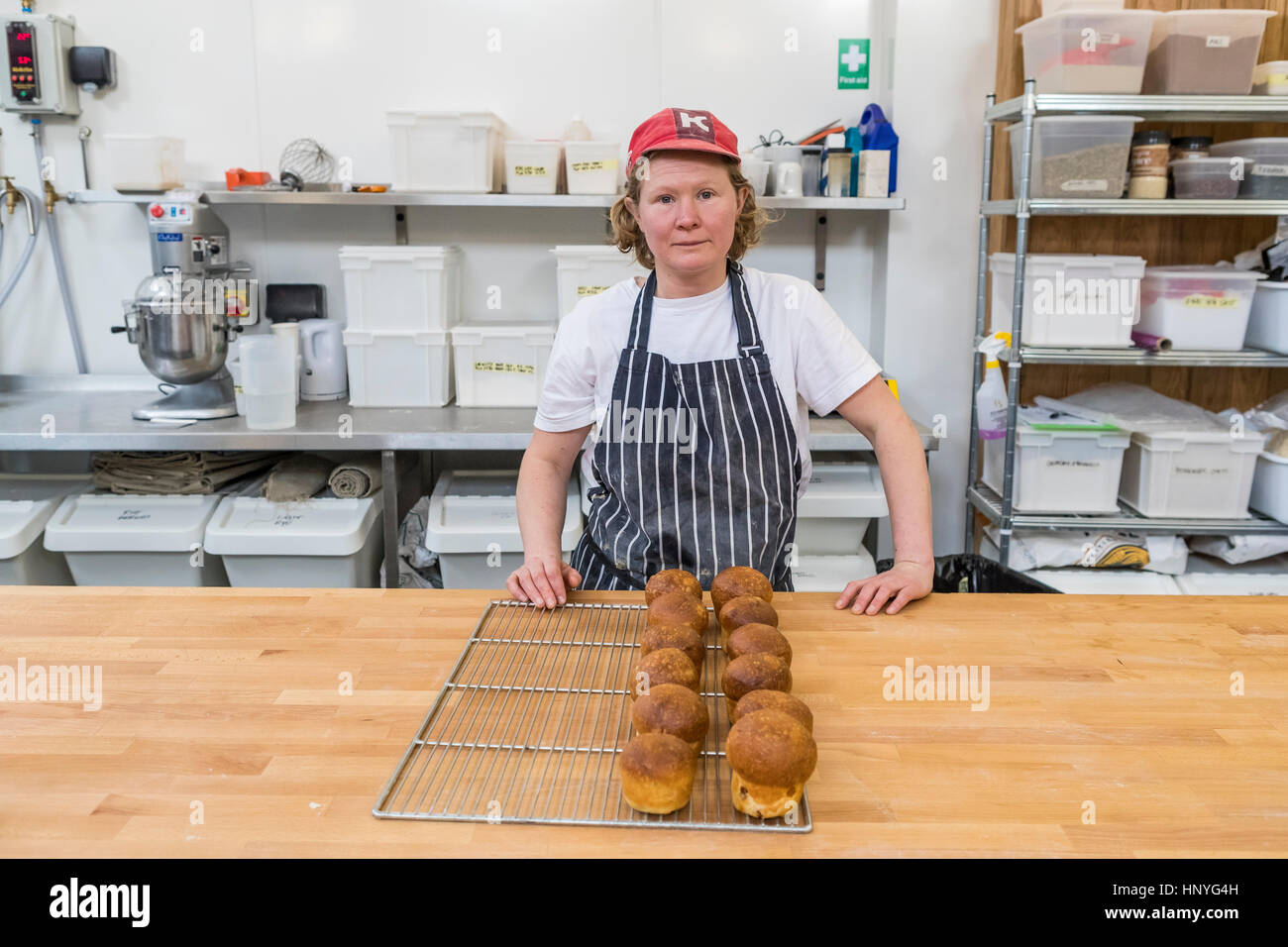 Local bread making at The Angel Bakery, Abergavenny Stock Photo - Alamy