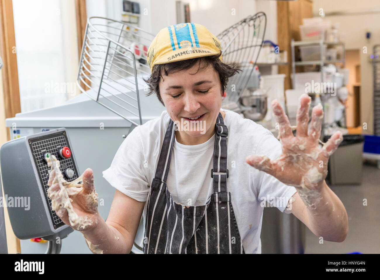 Local bread making at The Angel Bakery, Abergavenny Stock Photo - Alamy