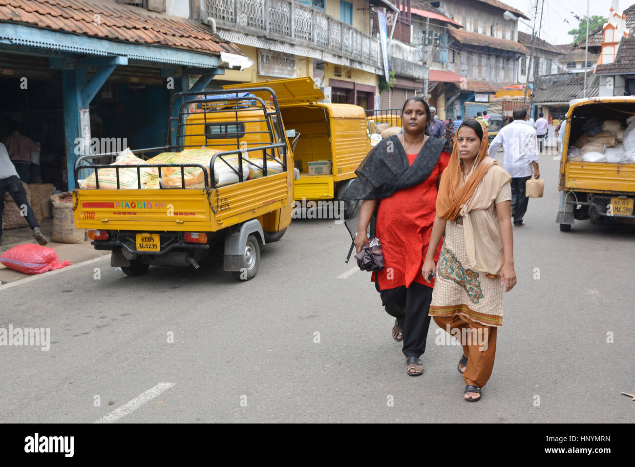 Mumbai, India - November 7, 2015 - Two indian women on streets of ...