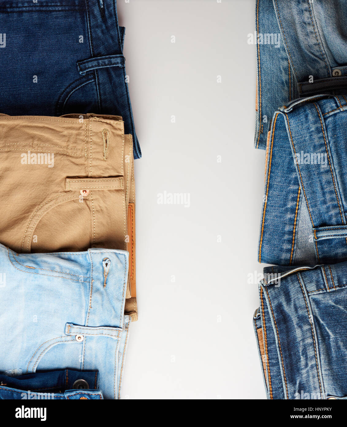 Vertical frame of jeans boarder isolated on white background Stock ...