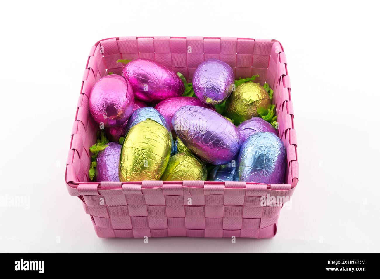 Pink easter basket eggs hi-res stock photography and images - Alamy