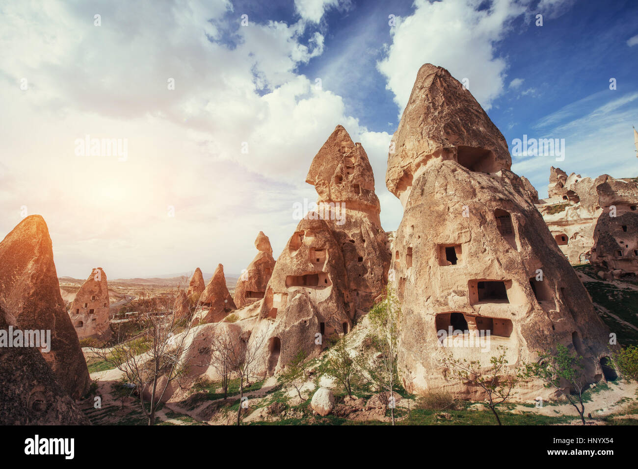 Review unique geological formations in Cappadocia, Turkey. Kappa Stock ...