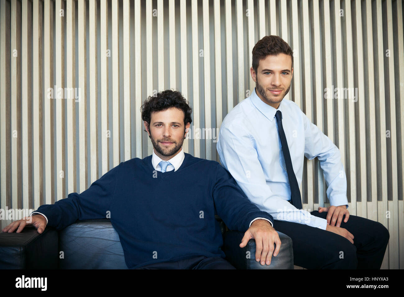 Portrait two positive workers hi-res stock photography and images - Alamy