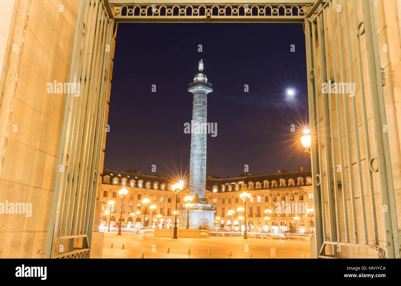 Vendome column at night, Paris, France Stock Photo - Alamy