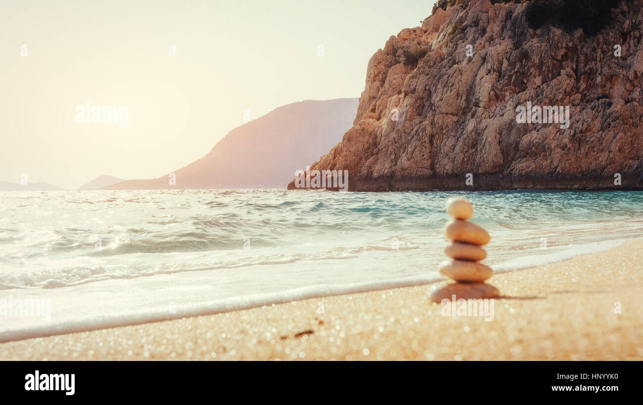 view of sandy beach and surf waves on the shore Stock Photo - Alamy