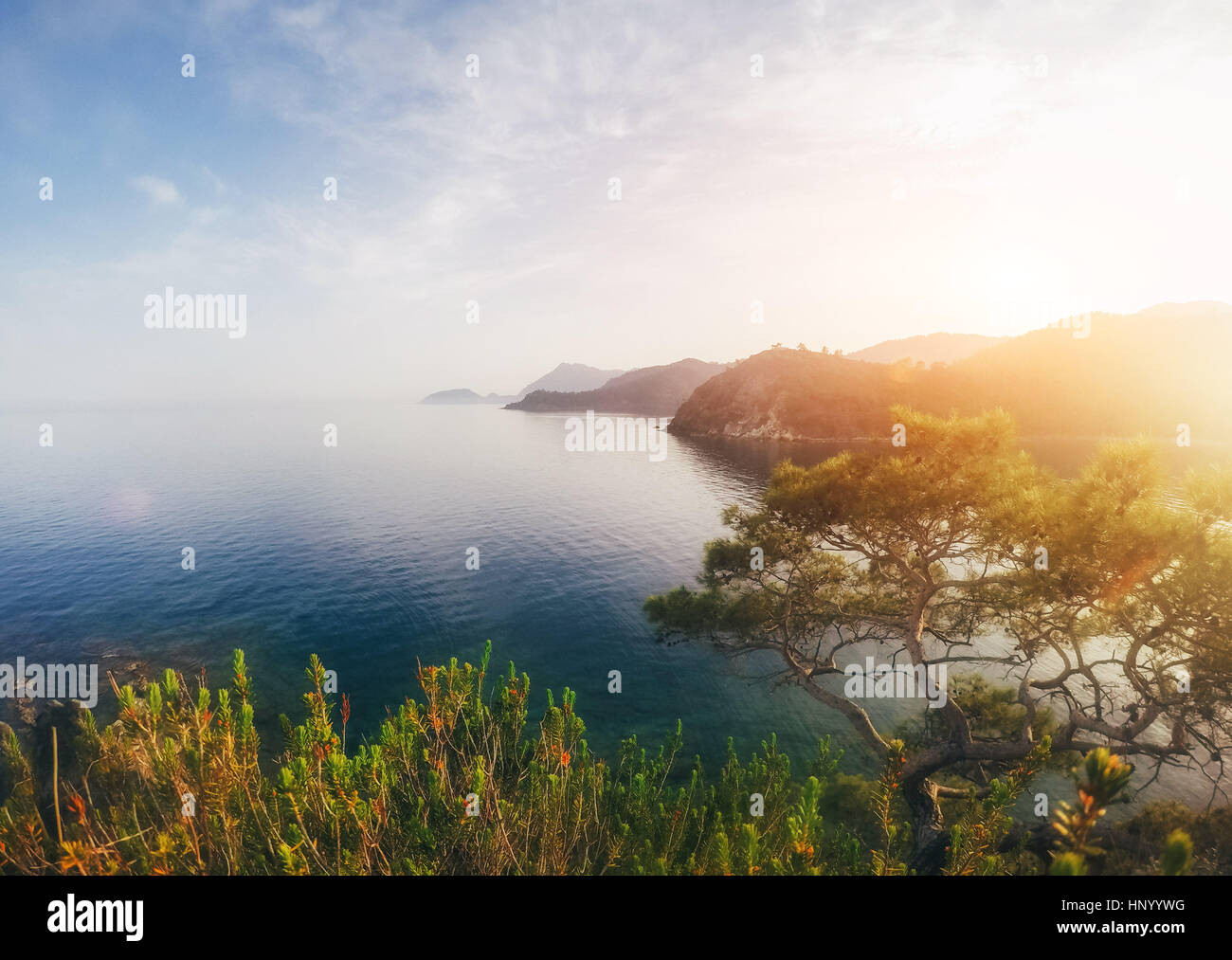 Panoramic view on sea coast. Beauty world Turkey Stock Photo - Alamy