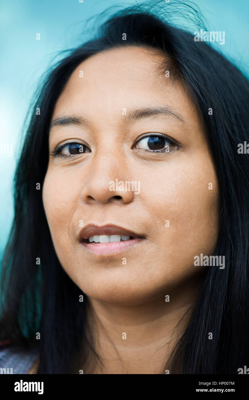Woman smiling, portrait Stock Photo - Alamy