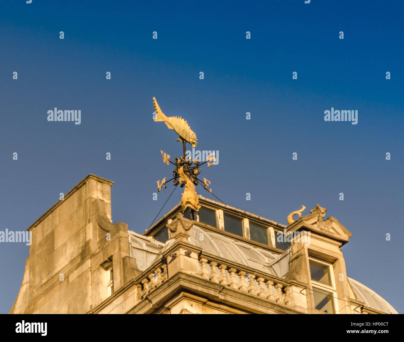 instrument for measuring wind direction, positioned on the roof of the ...