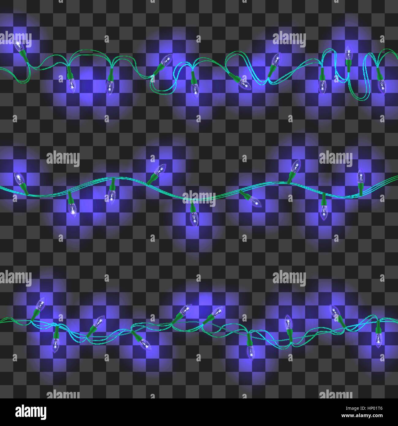 Garlands glowing blue light Stock Vector Images - Alamy