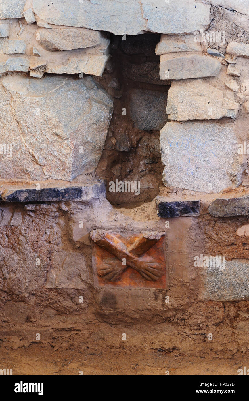 Peru, Temple of the Crossed Hands (Temple of Kotosh) because of the ...