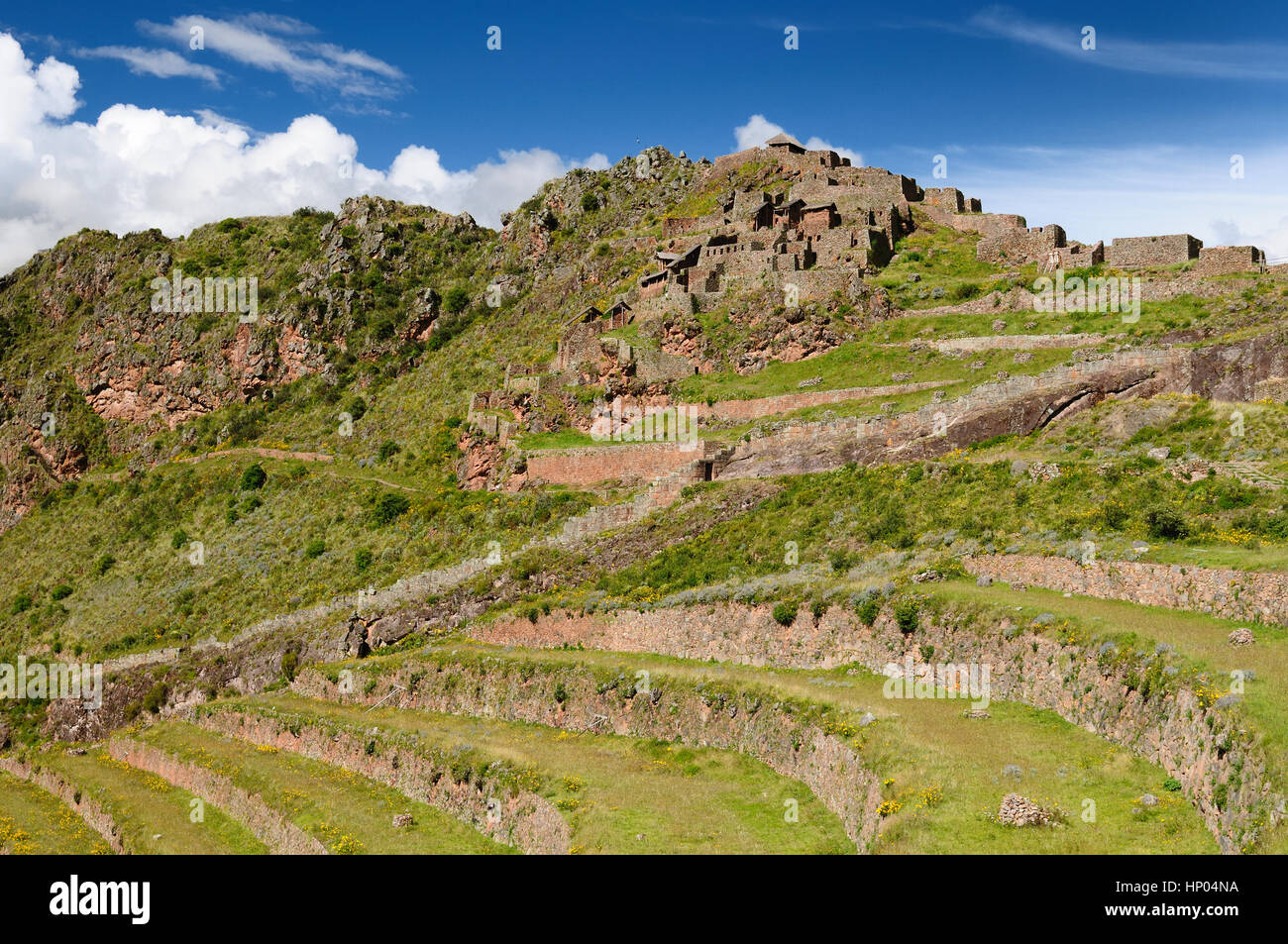 Peru, Pisac (Pisaq) - Inca ruins in the sacred valley in the Peruvian ...