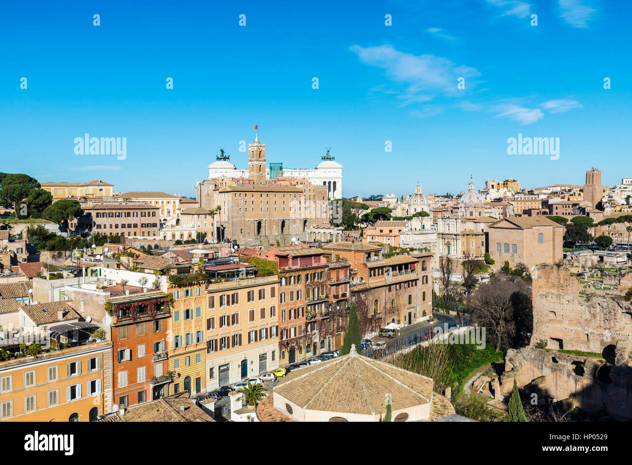 Overview of the historic town of Rome, Italy Stock Photo - Alamy