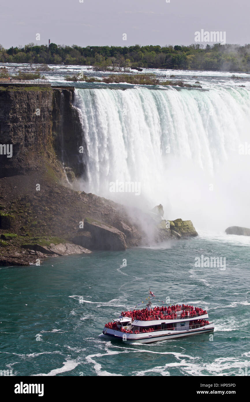 Beautiful photo of the amazing Niagara waterfall and a ship Stock Photo ...