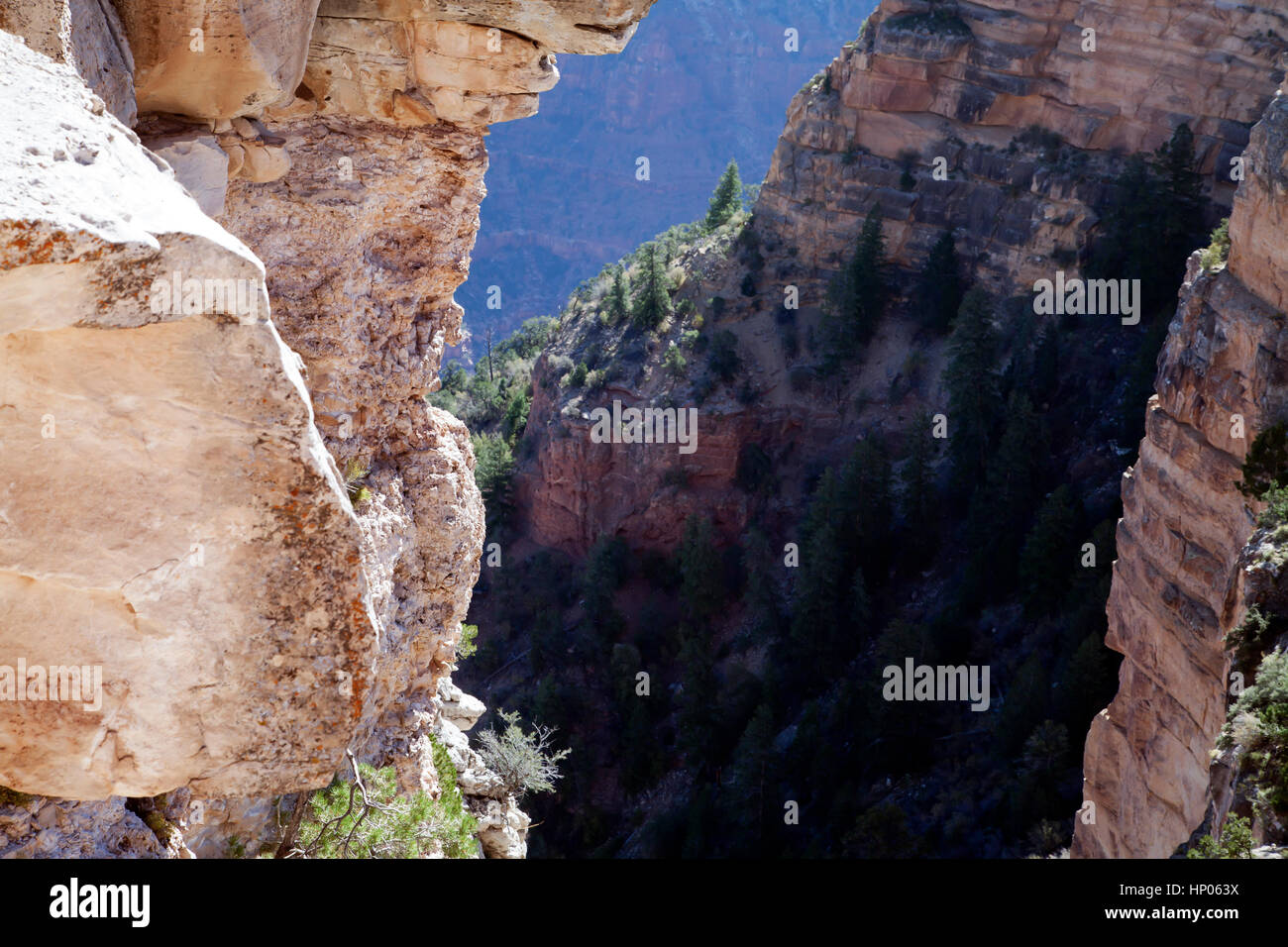 Close up of a formation at the South Rim of the Grand Canyon Stock ...