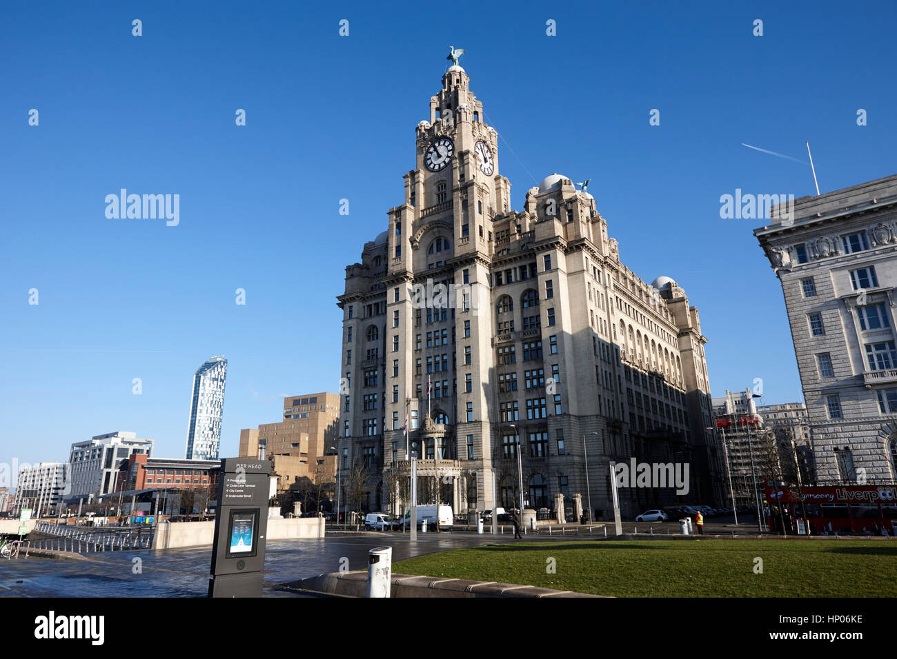 the liver building pier head landmark buildings liverpool uk Stock ...