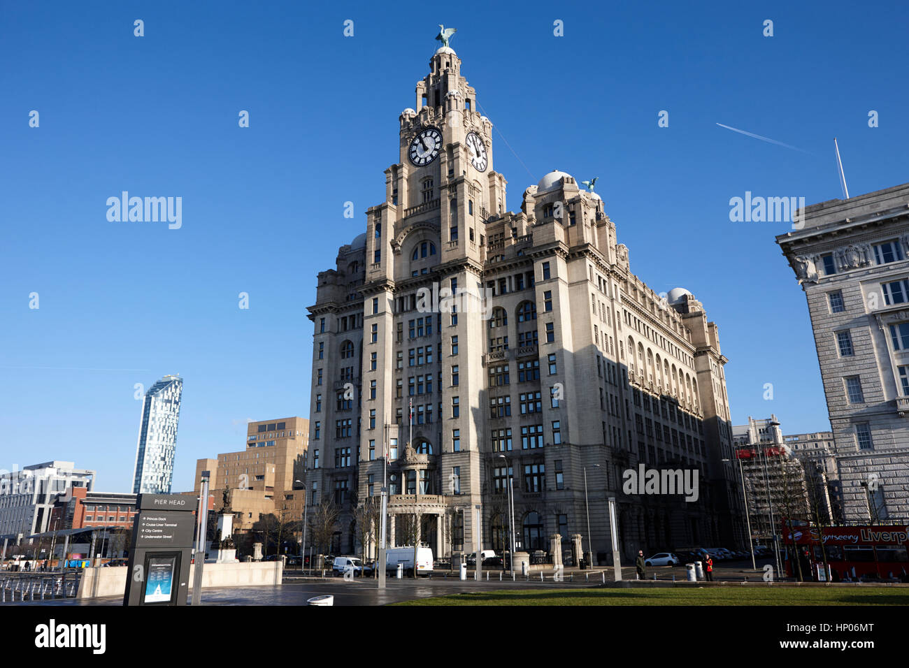 the liver building pier head landmark buildings liverpool uk Stock ...