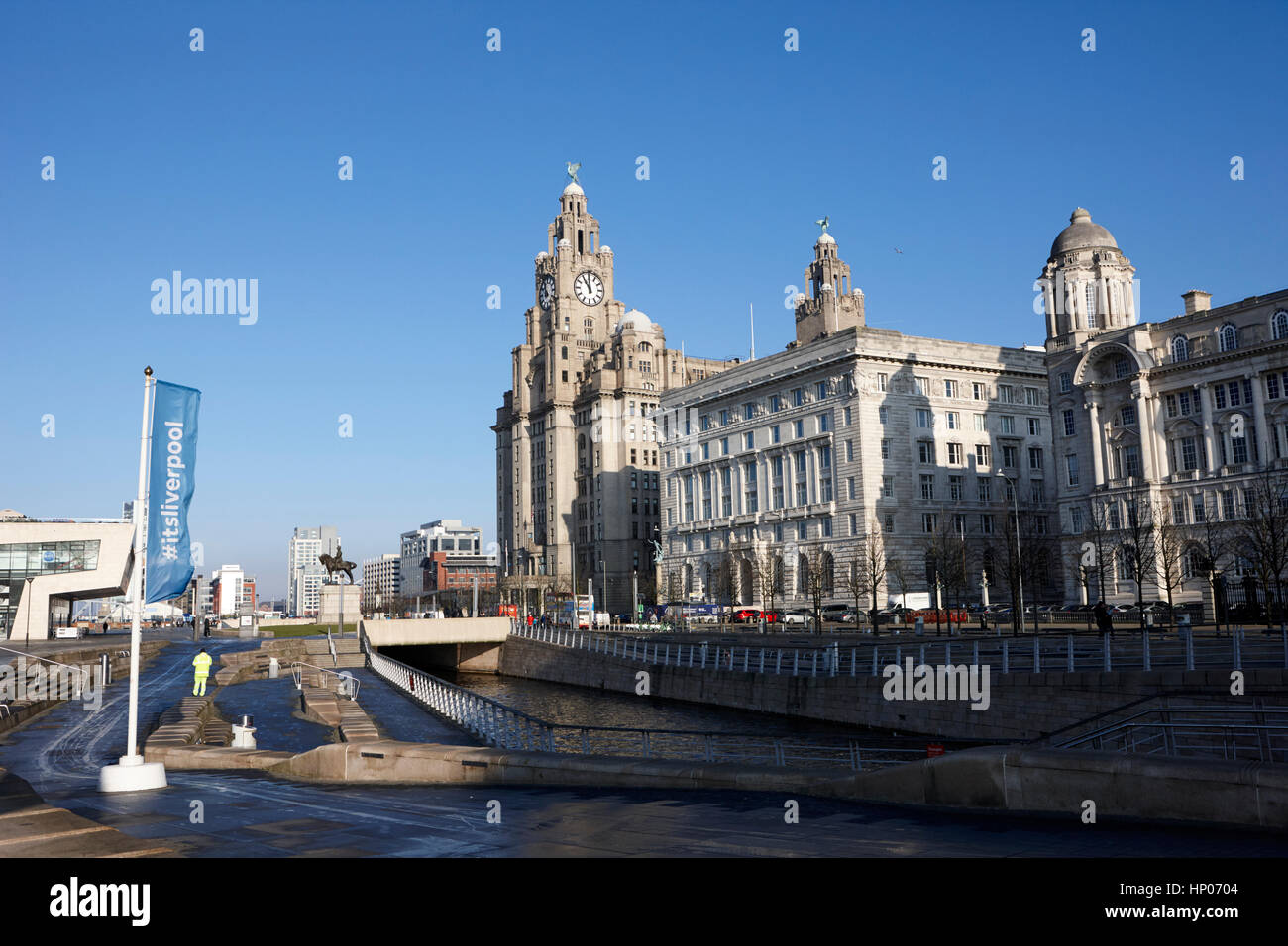 pier head landmark buildings liverpool uk Stock Photo - Alamy