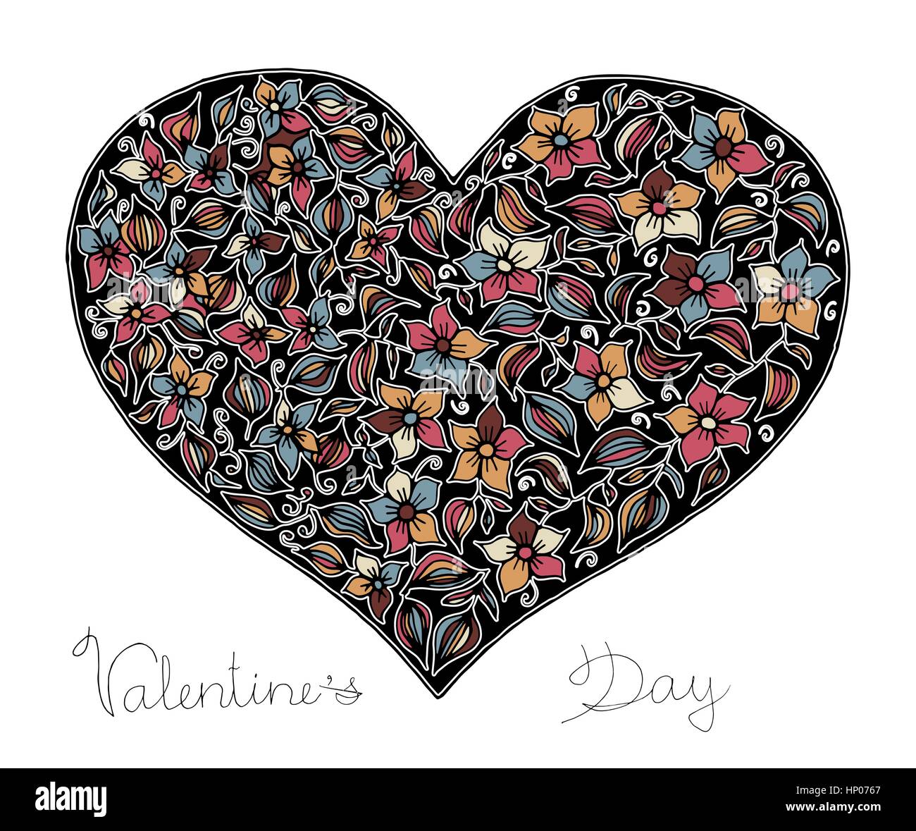 Hand drawing zentangle heart hi-res stock photography and images - Alamy