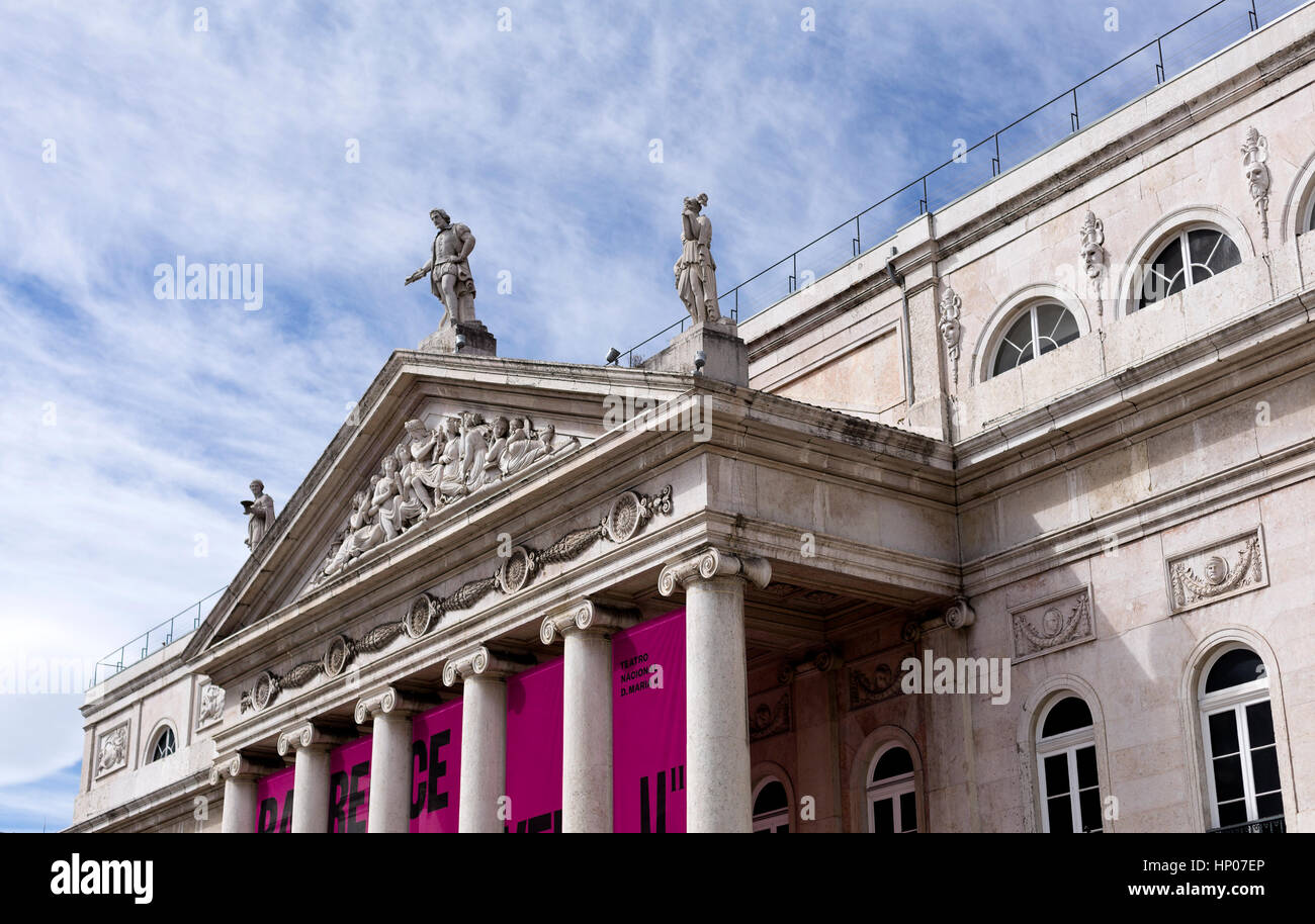 Neoclassical building of National Theatre Dona Maria II (Teatro ...