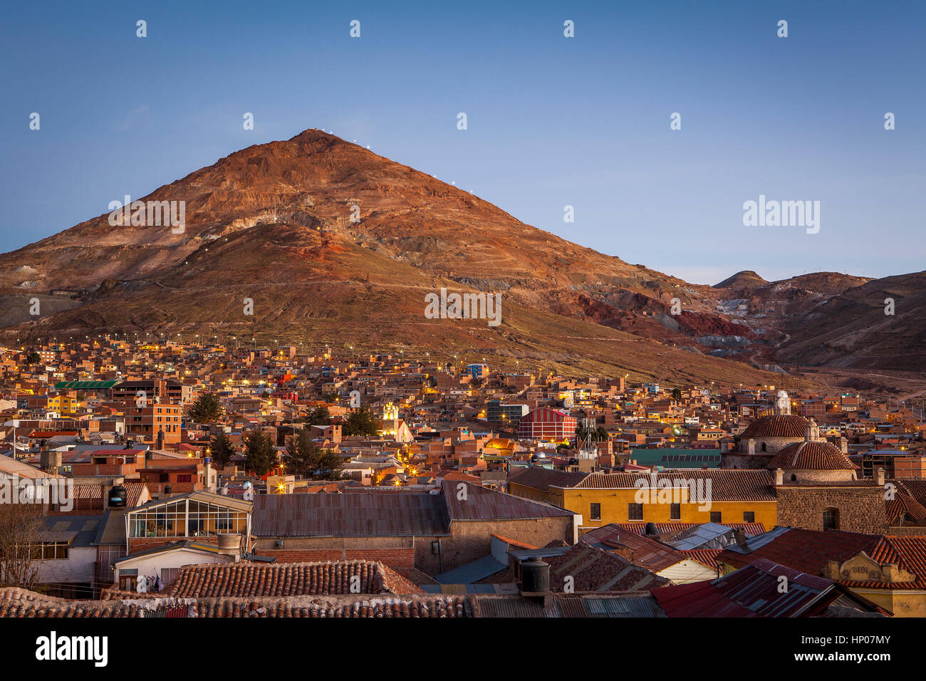 Night, And, sunset,Potosi and Cerro Rico, Bolivia Stock Photo - Alamy