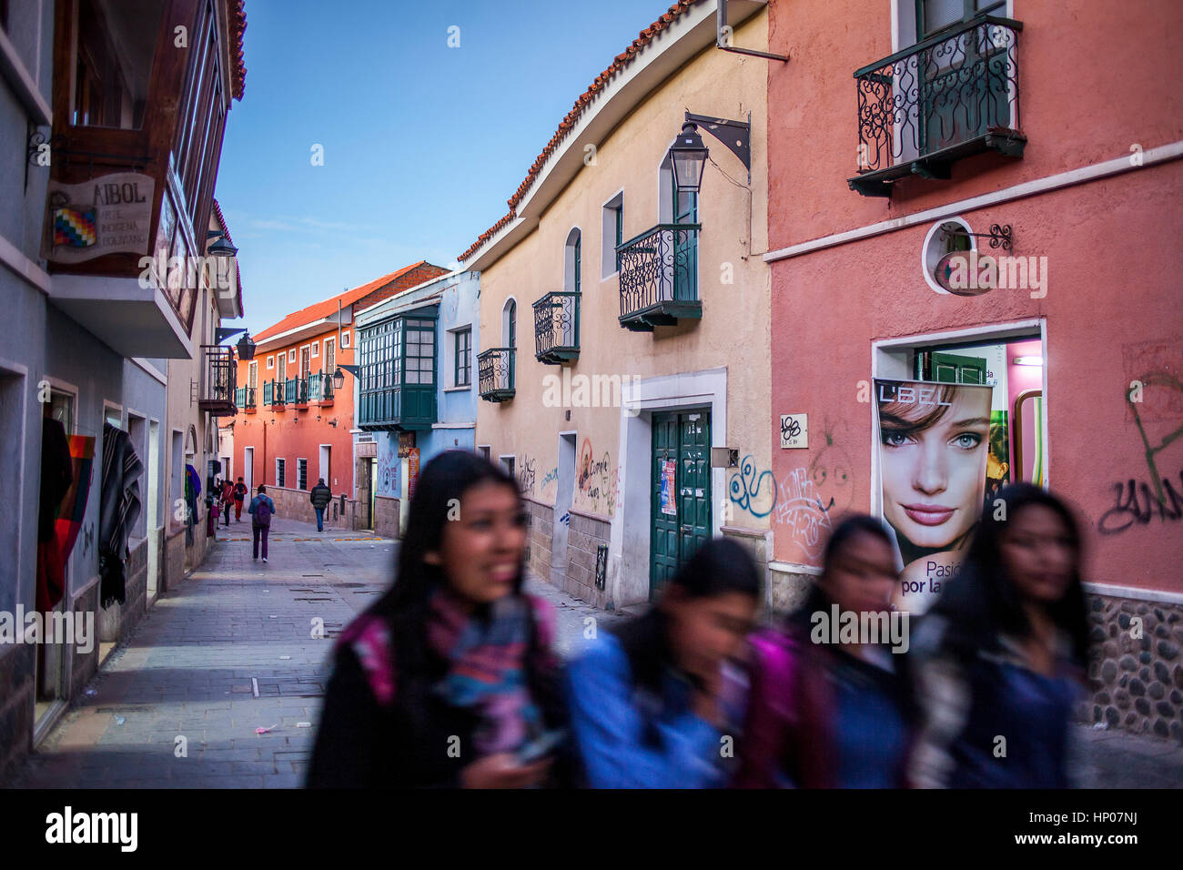Calle Sucre, Potosi, Bolivia Stock Photo - Alamy