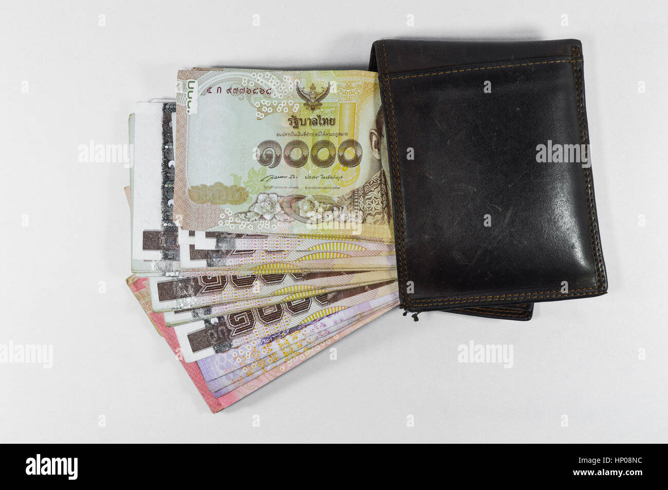 Thai Money in wallet, Thai baht Stock Photo - Alamy