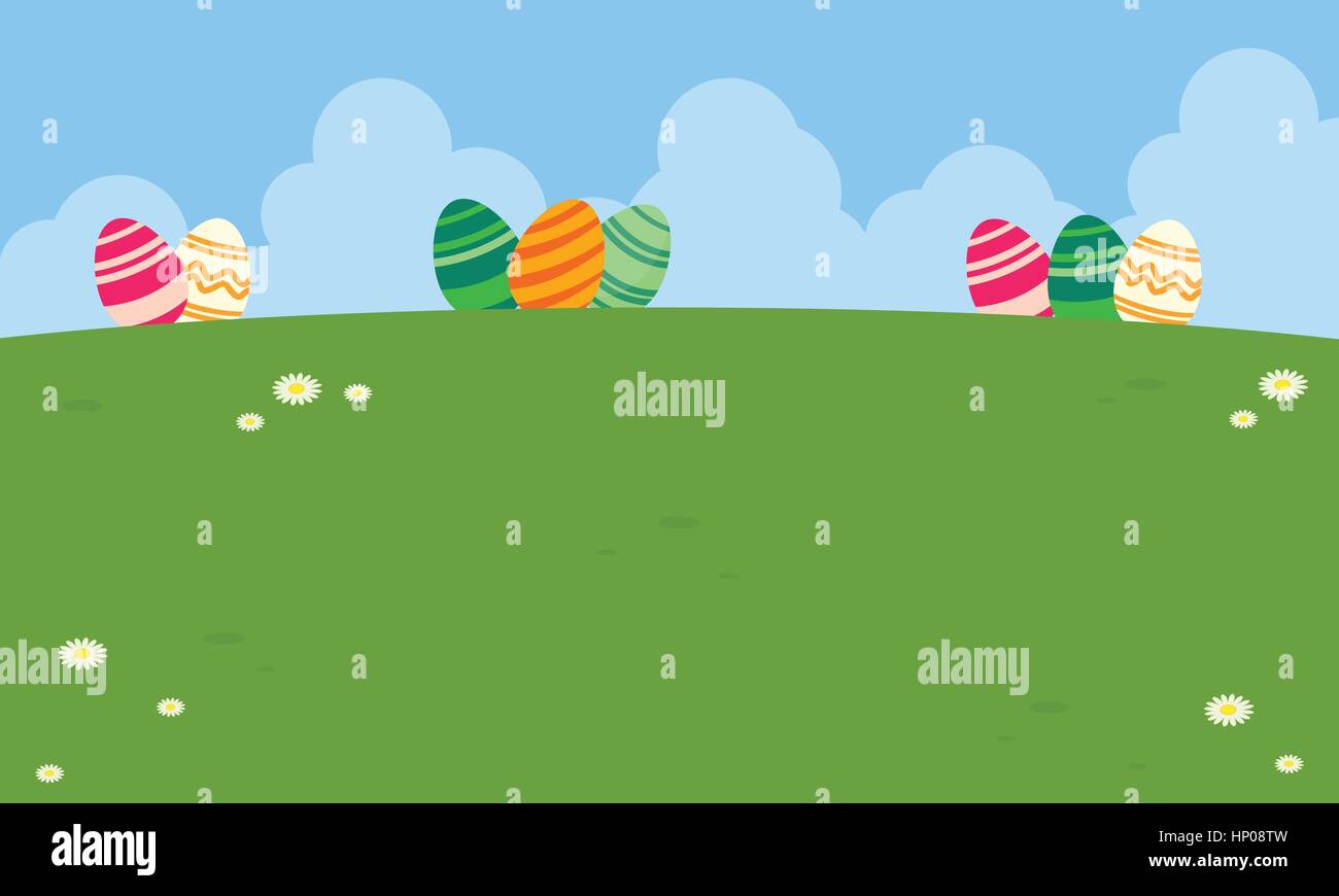 Easter egg on the hill landscape vector art Stock Vector Image & Art ...